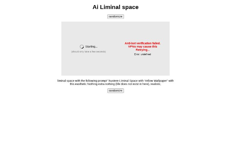Ai Liminal space ― Perchance Generator