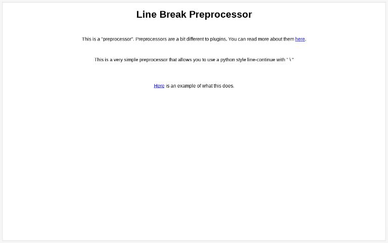 Line Break Preprocessor ― Perchance Generator