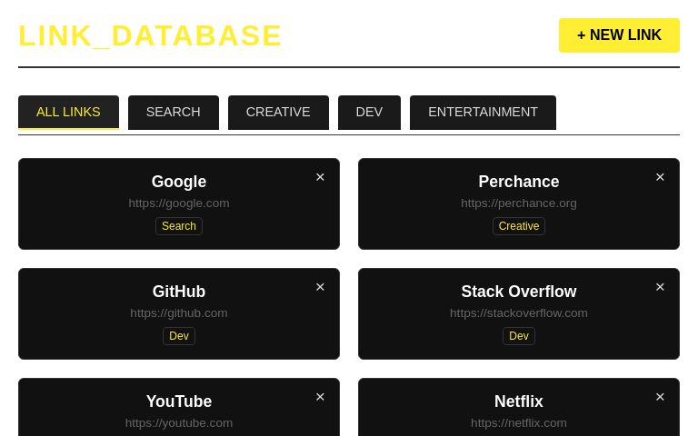 LINK_DATABASE ― Perchance Generator
