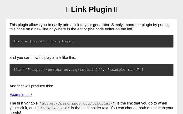 ︎🔗 Link Plugin 🔗︎