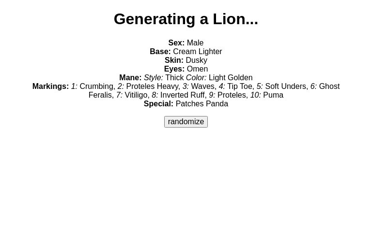 Generating a Lion...