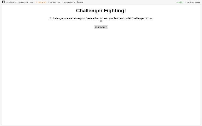 Challenger Fighting! ― Perchance Generator