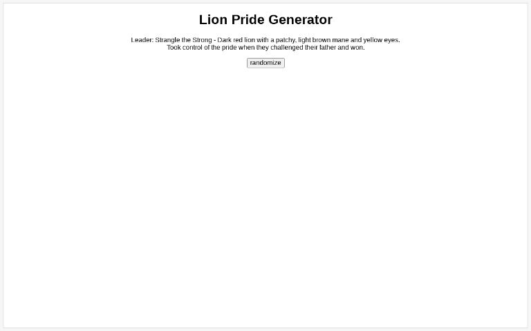 Lion Pride Generator