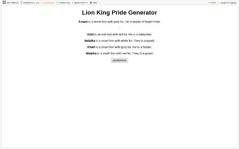 Lion King Pride Generator