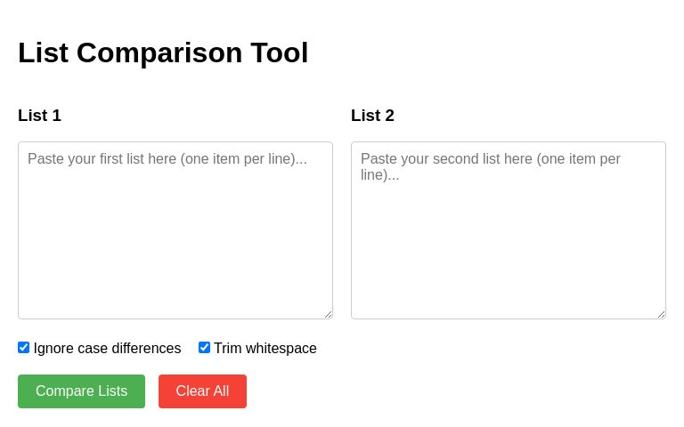 List Comparison Tool ― Perchance Generator