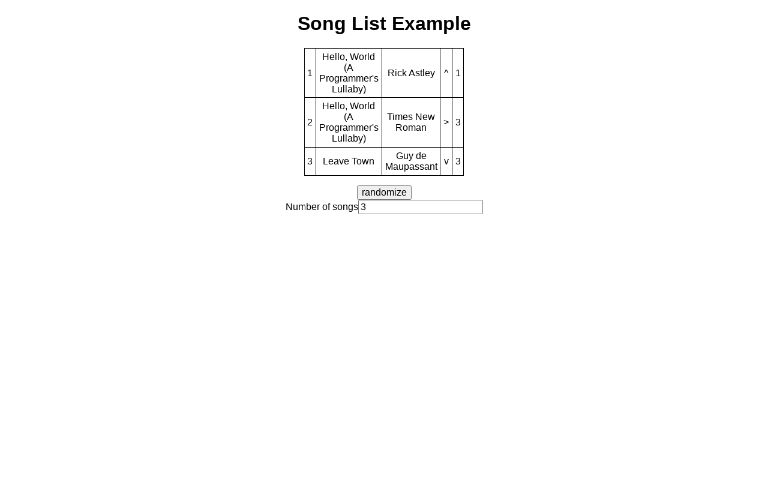 Song List Example ― Perchance Generator
