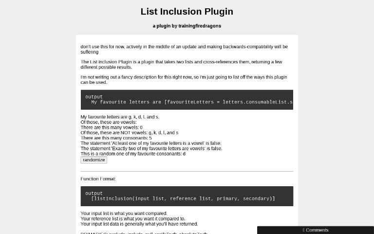 List Inclusion Plugin