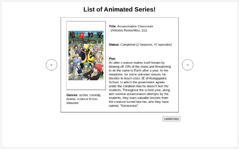 List of Animated Series! ― Perchance Generator