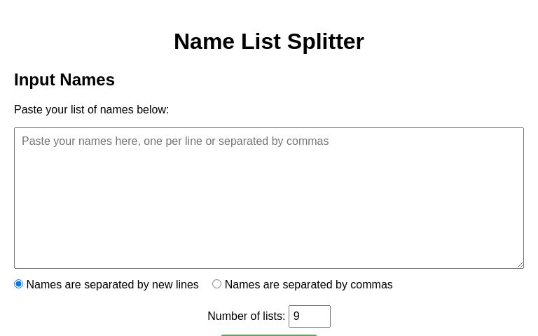 Name List Splitter ― Perchance Generator