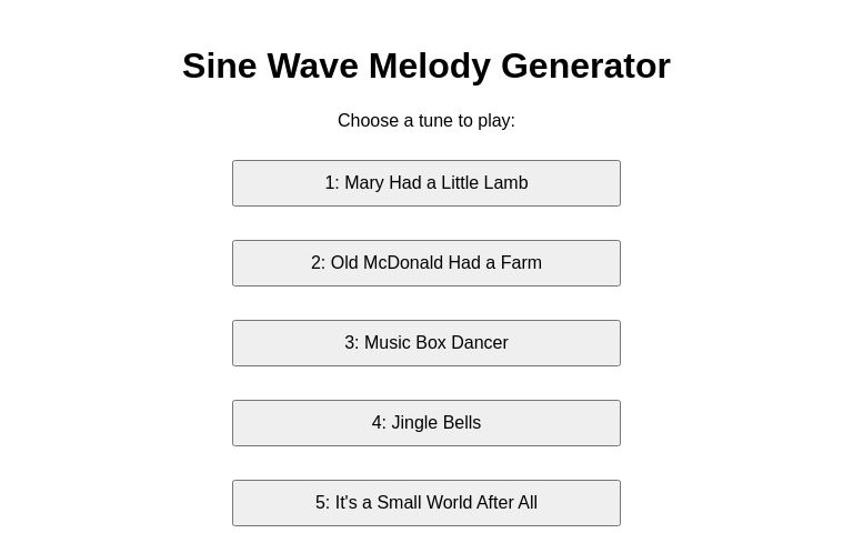 Sine Wave Melody Generator