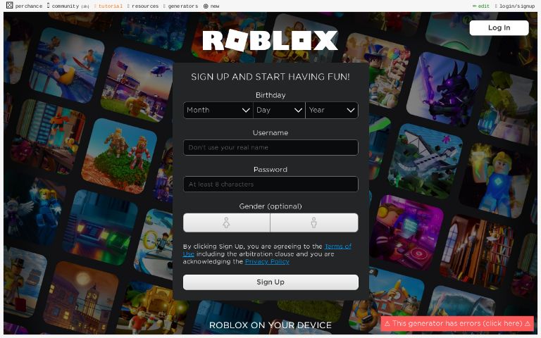 Litterally Roblox ― Perchance Generator