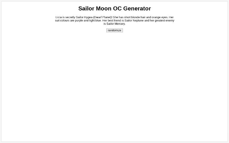 Sailor Moon OC Generator