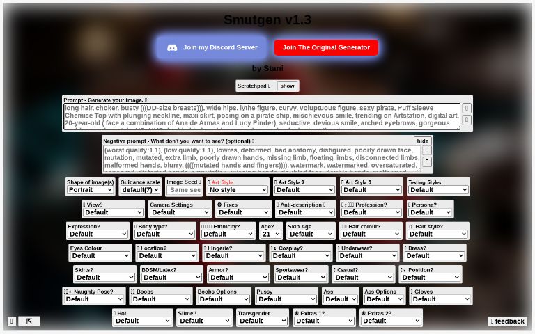 Smutgen v1.3 ― Perchance Generator