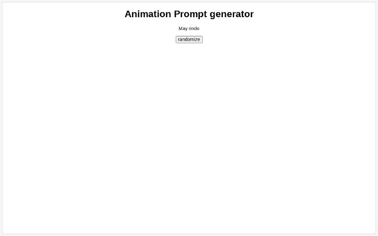 Animation Prompt generator