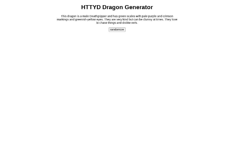 HTTYD Dragon Generator