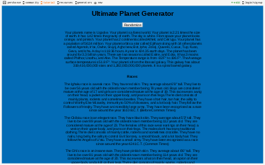 Ultimate Planet Generator