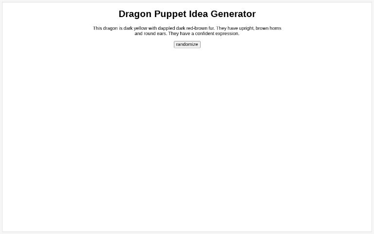 Dragon Puppet Idea Generator