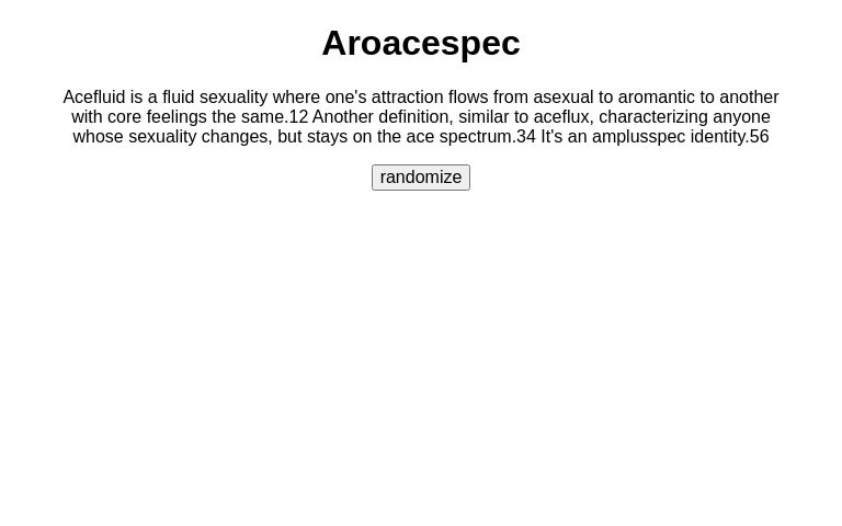 Aroacespec ― Perchance Generator