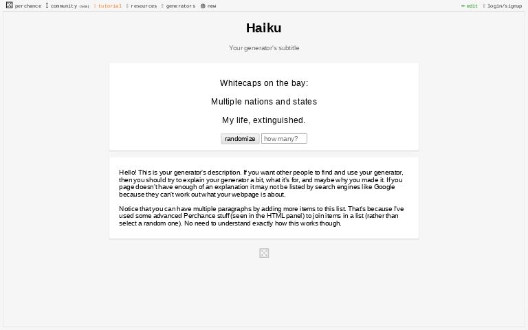 Haiku ― Perchance Generator