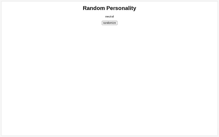 Random Personality ― Perchance Generator