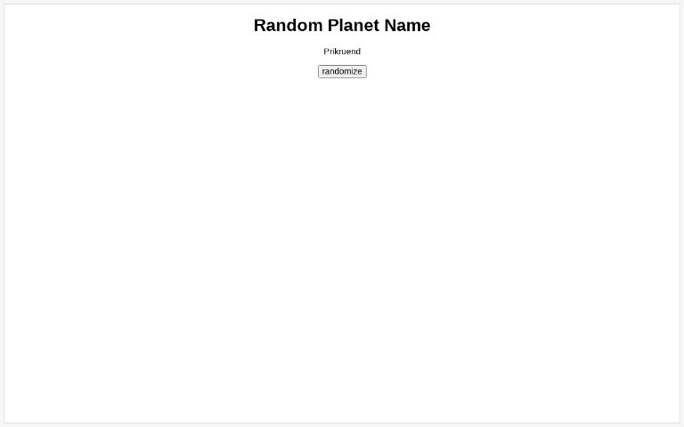 Random Planet Name ― Perchance Generator