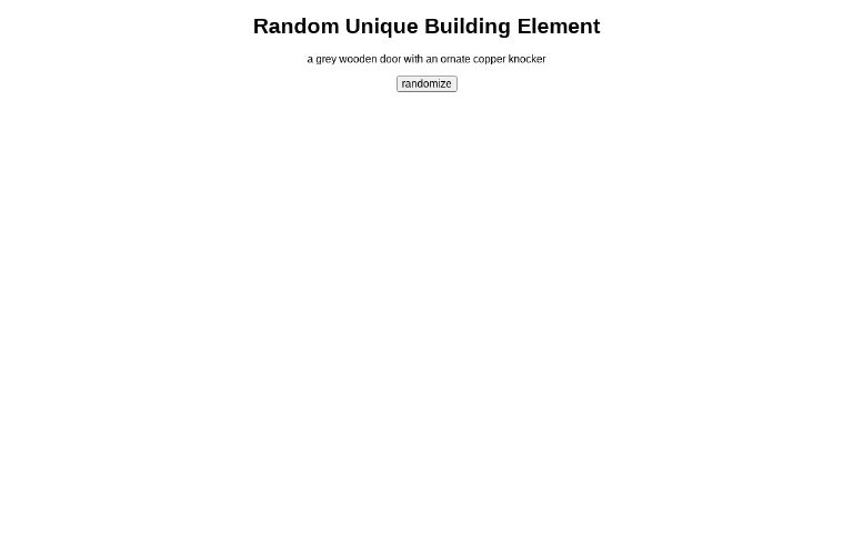 Random Unique Building Element ― Perchance Generator