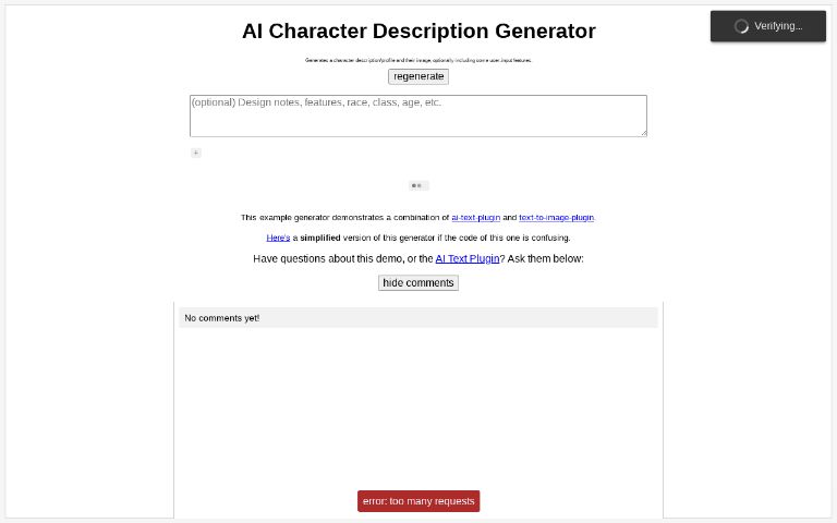 AI Character Description Generator