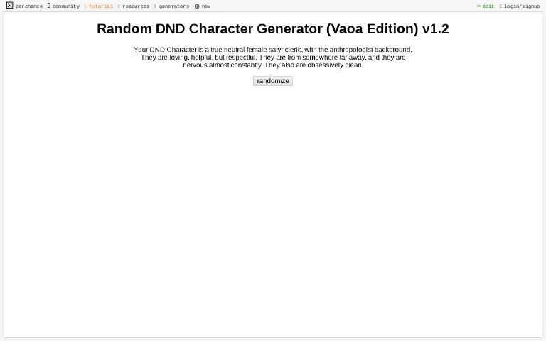 Random DND Character Generator (Vaoa Edition) v1.2