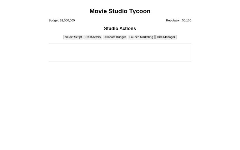 Movie Studio Tycoon ― Perchance Generator