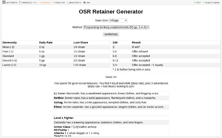 OSR Retainer Generator