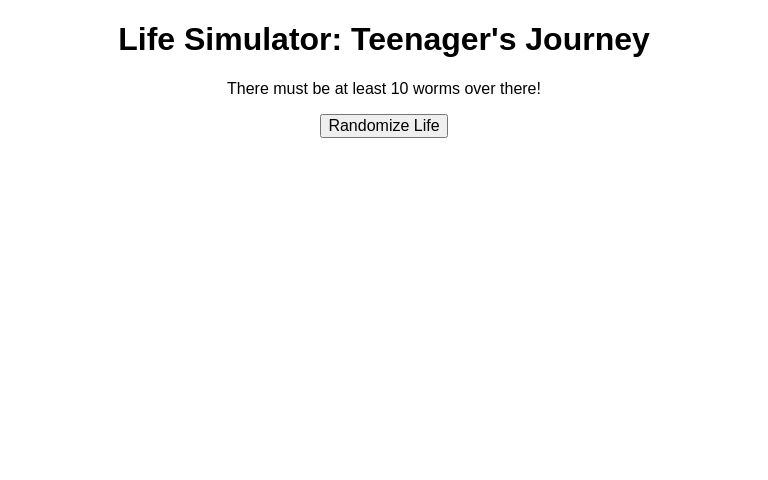 Life Simulator: Teenager's Journey ― Perchance Generator