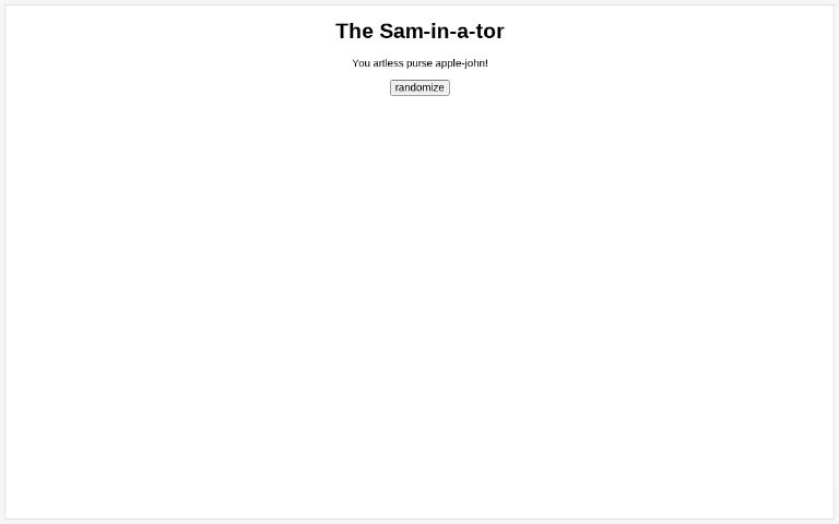 The Sam-in-a-tor ― Perchance Generator