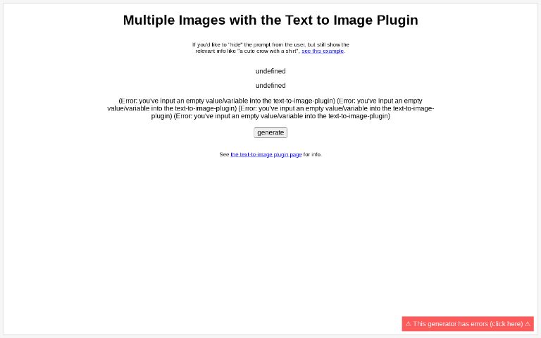 Multiple Images with the Text to Image Plugin