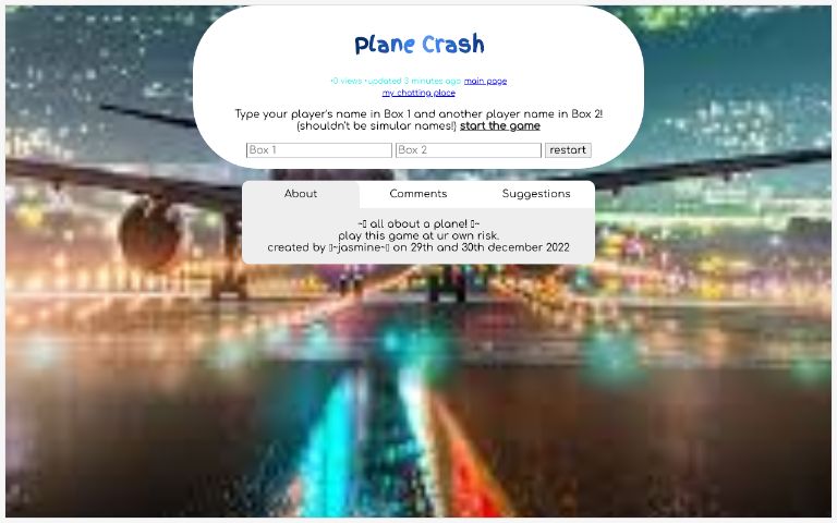 Plane Simulator ― Perchance Generator