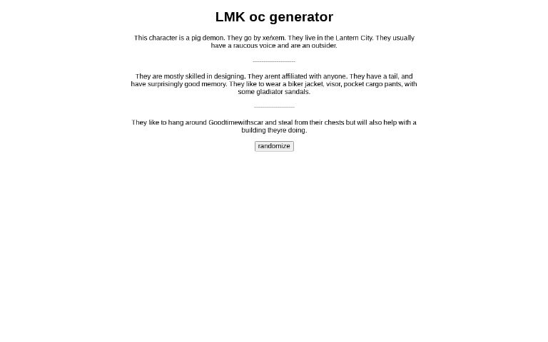 LMK oc generator