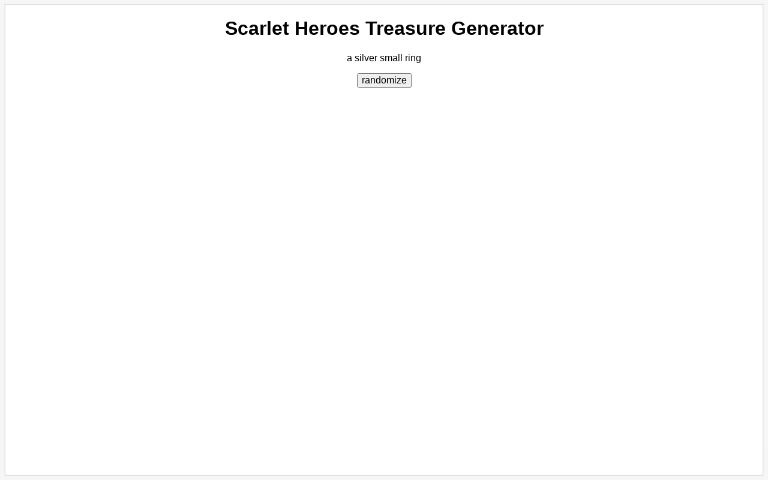 Scarlet Heroes Treasure Generator