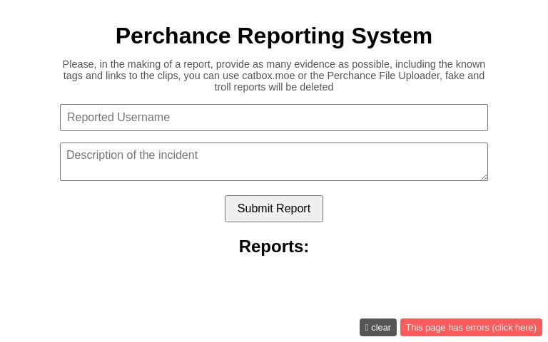 Perchance Reporting System ― Perchance Generator