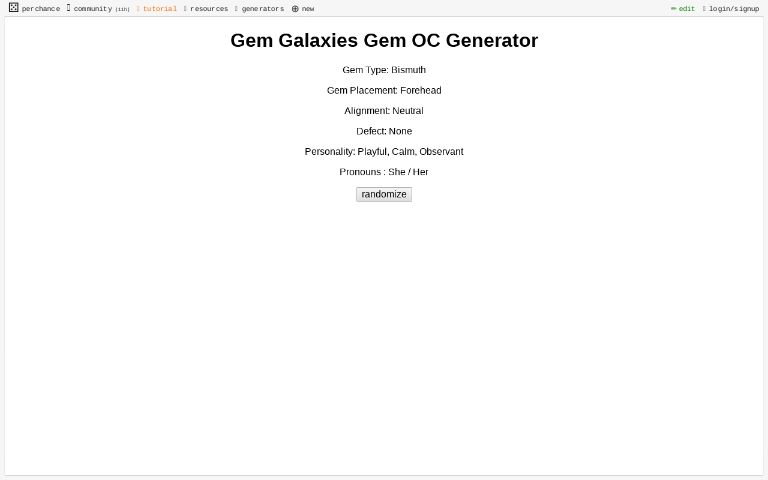 Gem Galaxies Gem OC Generator