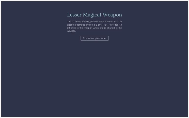 Lesser Magical Weapon Generator
