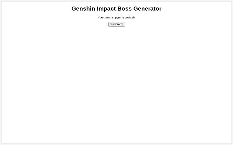 Genshin Impact Boss Generator