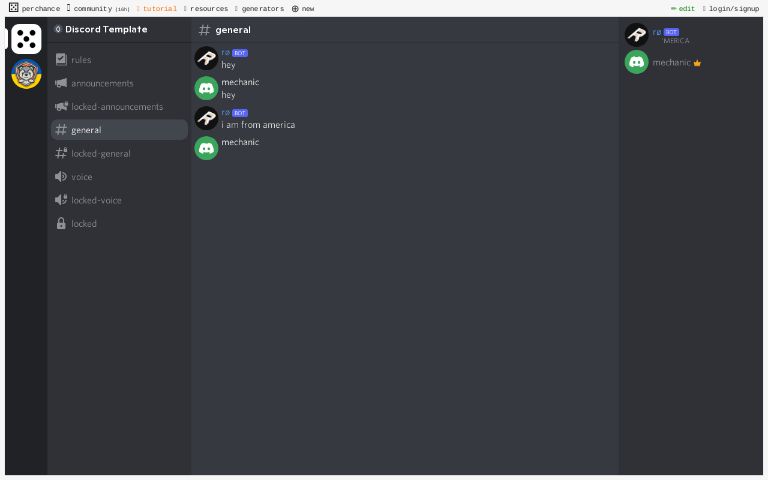 Discord Template ― Perchance Generator