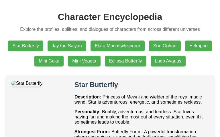 Character Encyclopedia ― Perchance Generator