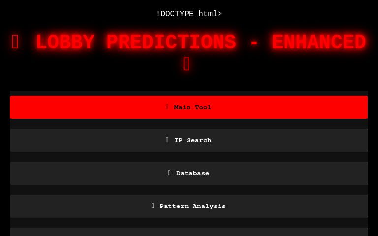 🎮 LOBBY PREDICTIONS - ENHANCED 🎮 ― Perchance Generator
