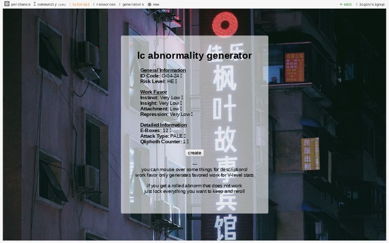 lc abnormality generator
