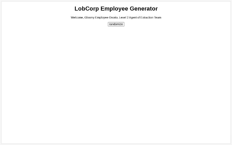 LobCorp Employee Generator