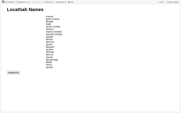 Locathah Names ― Perchance Generator