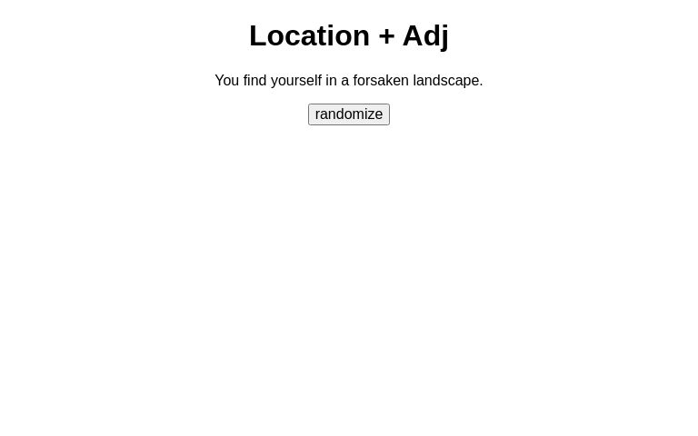 Location + Adj ― Perchance Generator