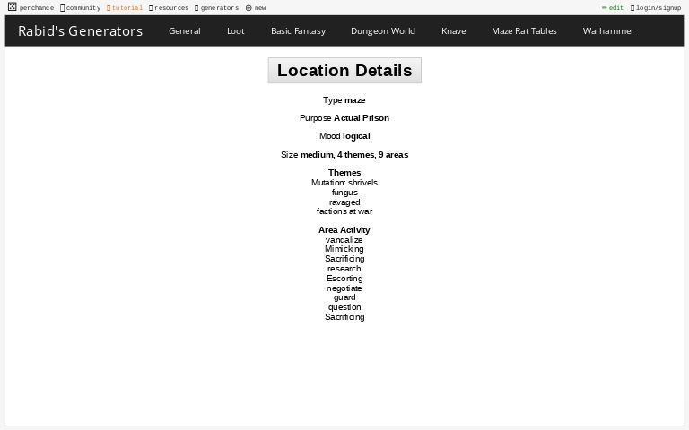Location Details ― Perchance Generator