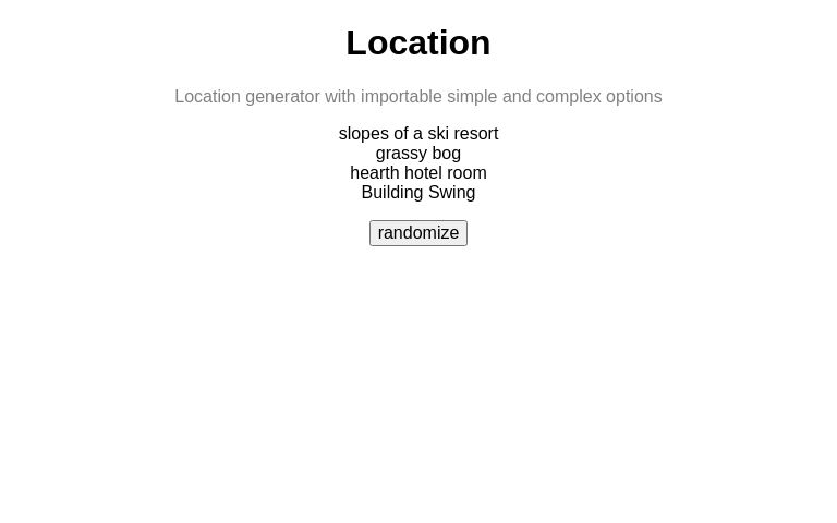 Location ― Perchance Generator