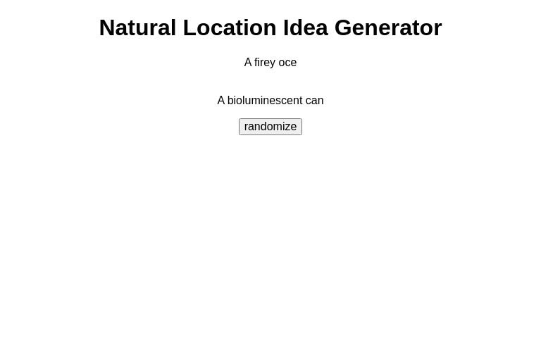 Natural Location Idea Generator